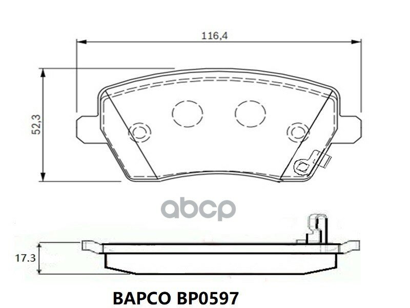 Колодки тормозные дисковые передние BAPCO арт. BP0597