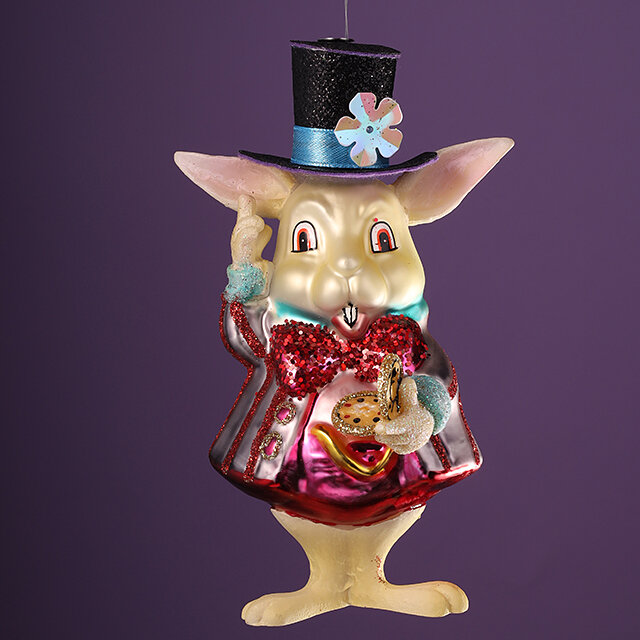 Елочная игрушка Белый Кролик из Страны Чудес 15 см, подарочная коробка, стекло, Winter Deco, 4060441-wd