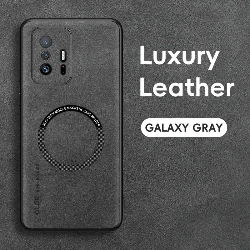 OLGE Роскошная кожа MagSafe чехол Для Xiaomi Mi 11T/11T Pro ( Сяоми Ми 11T/11T Про ) кожаный