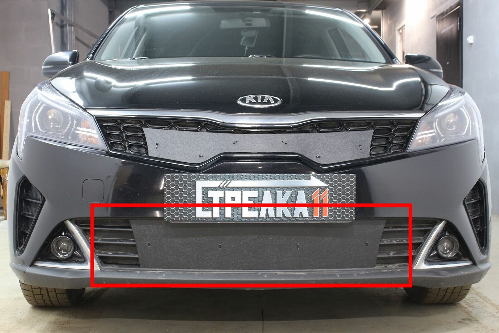 Зимняя защита на стяжках для Kia Rio (IV рестайлинг) 2020-2021г. в. низ