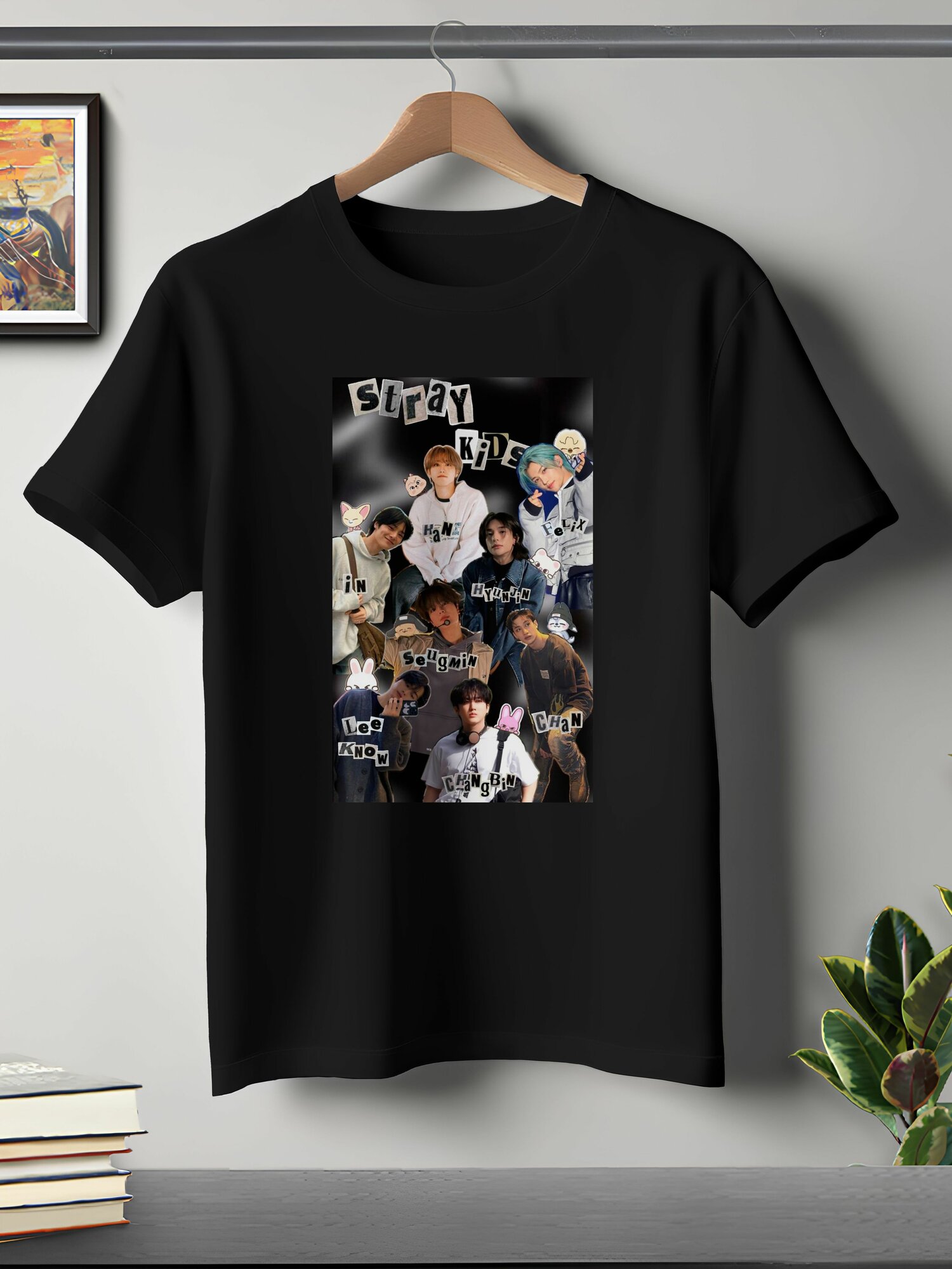 Футболка  Детская ONEQ 146 (11-12) размер с принтом Stray Kids, черная