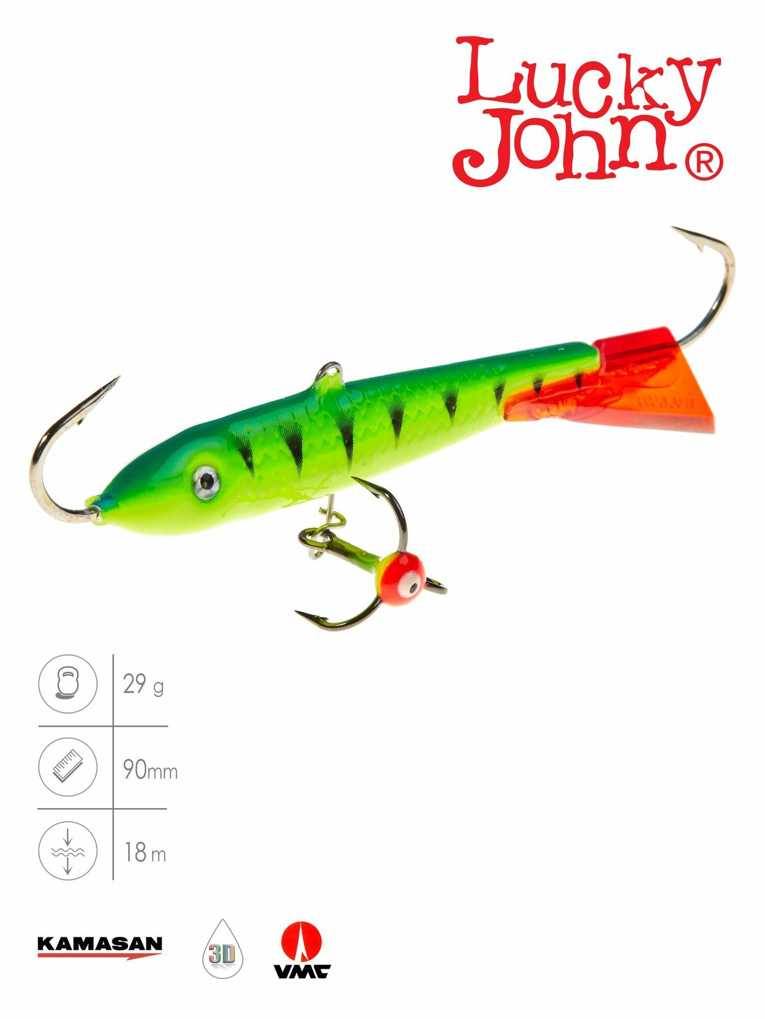 Балансир Lucky John CLASSIC 9 + тр. 90мм/36RT блистер