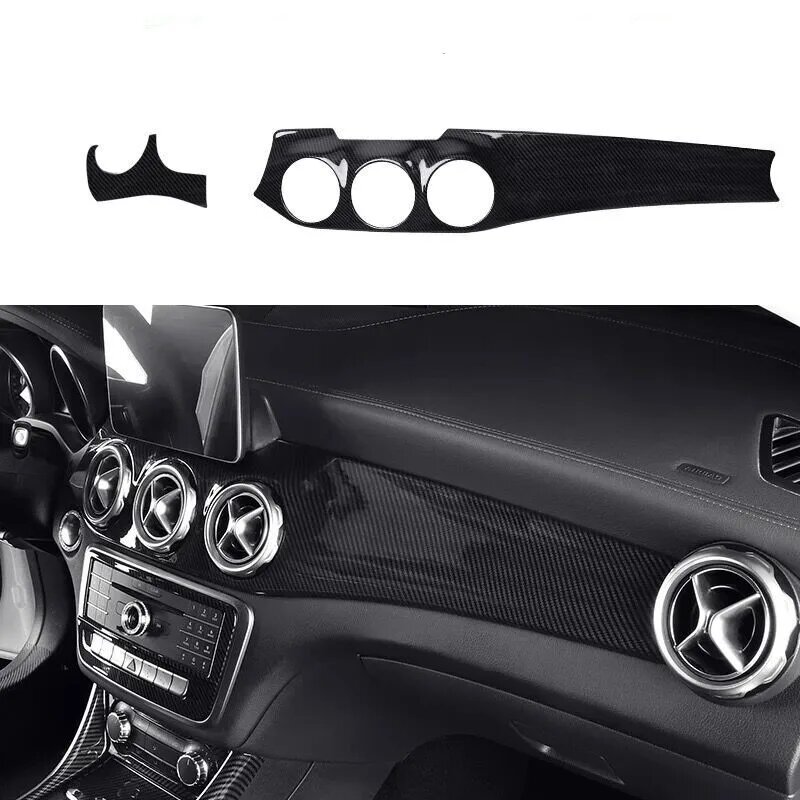 Декор центральной консоли карбон Mercedes A/GLA/CLA C117 W117 2012-18, левая