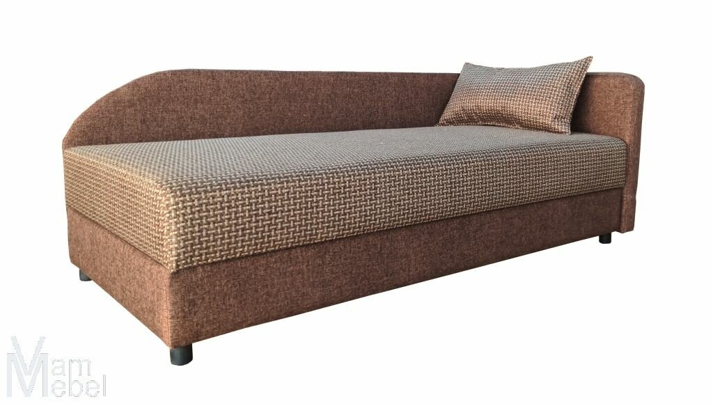 Тахта Карина с ящиком для белья, подъемный механизм, Плетенка 051-28 с рогожкой Правый 80х190 см Пружинный блок