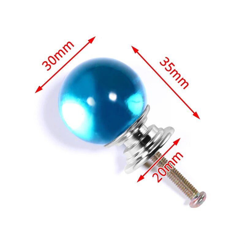 Ручки для шкафов NAIERDI хрустальные 30 мм Lake Blue