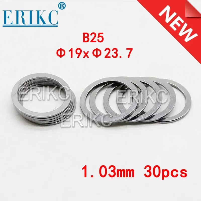 B25 0,91-1,19 мм шайба форсунки впрыска топлива, уплотнительное стальное кольцо B25, регулировочные прокладки дизельного инжектора для прокладок распылителя 1.03mm 30pcs