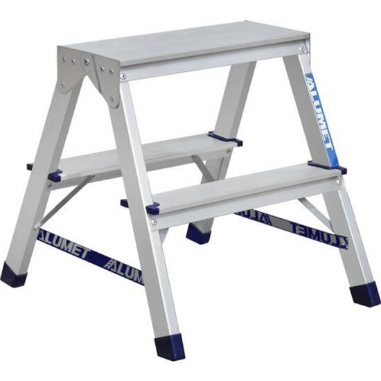 Стремянка двухсторонняя AD , алюминиевая 2 ступени, А 7202, нагрузка до 150кг