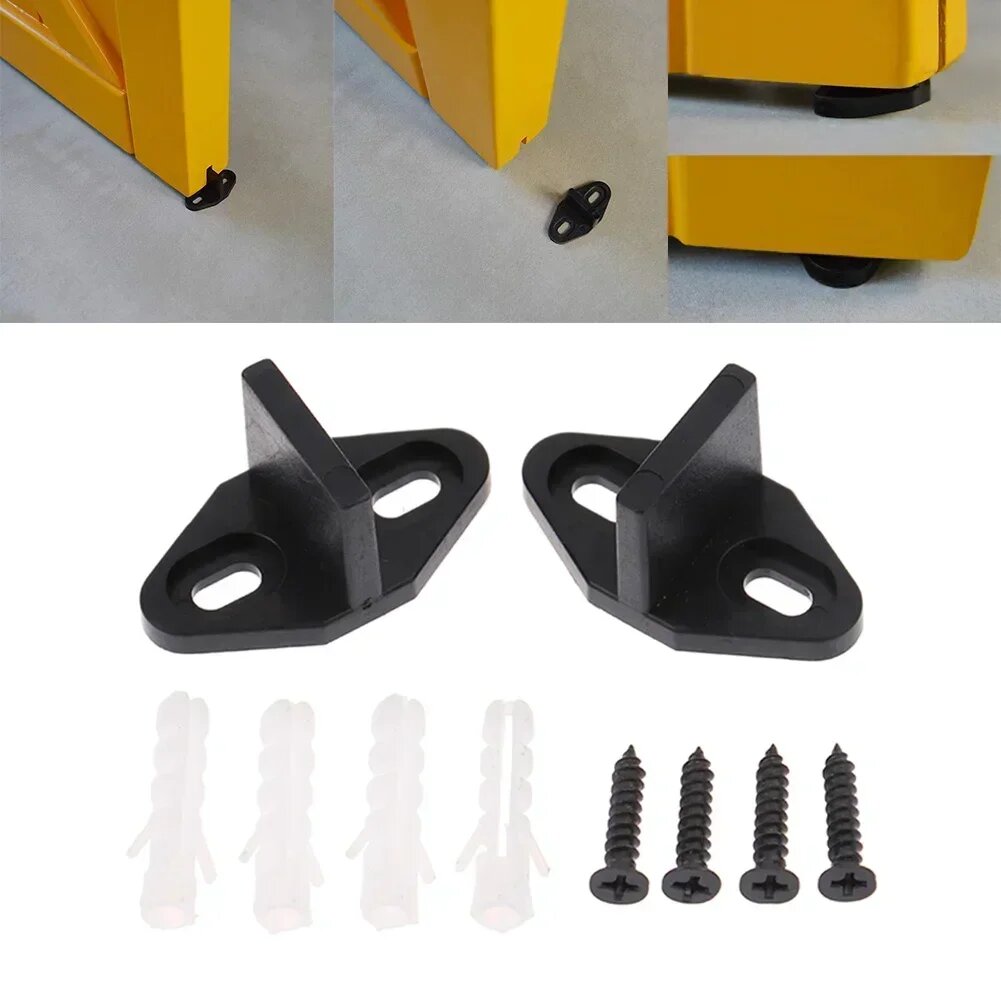 Направляющие для раздвижной двери сарая, черные, пластик, 2 шт.