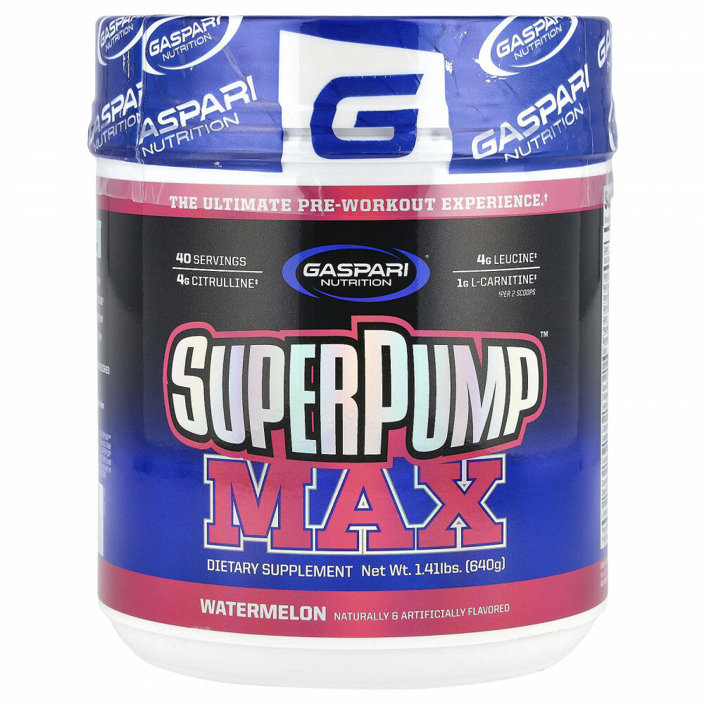 Gaspari Nutrition, SuperPump ™ Max, арбуз, 640 г (1,41 фунта)