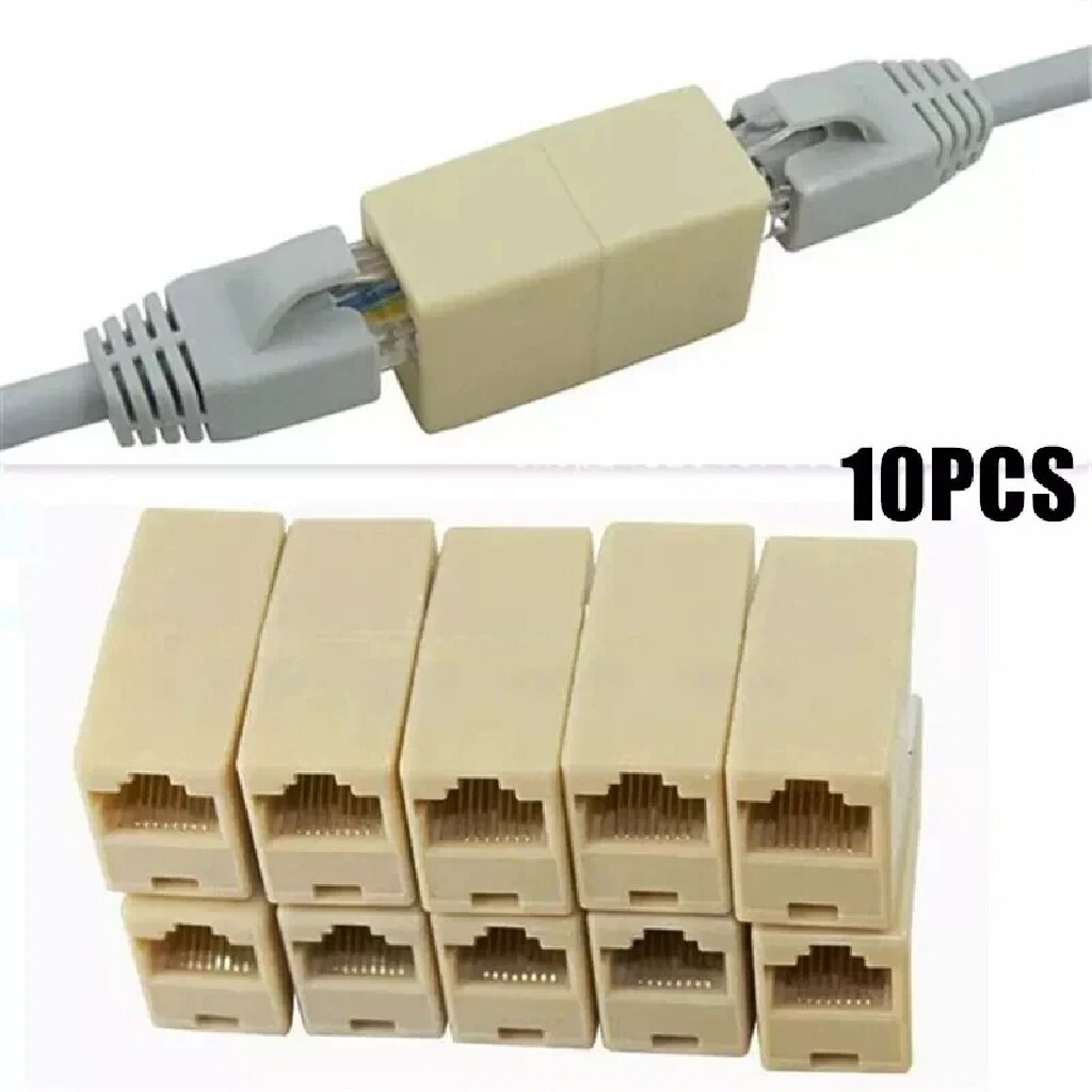 10 шт. новые инструменты для интернета из сплава RJ45 CAT5, переходник, сетевой кабель LAN, соединитель расширителя
