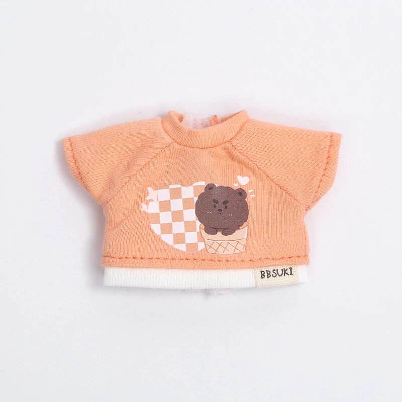 OB11 футболка с медведем «Мороженое» для кукол 1/12bjd Коричневый, light orange