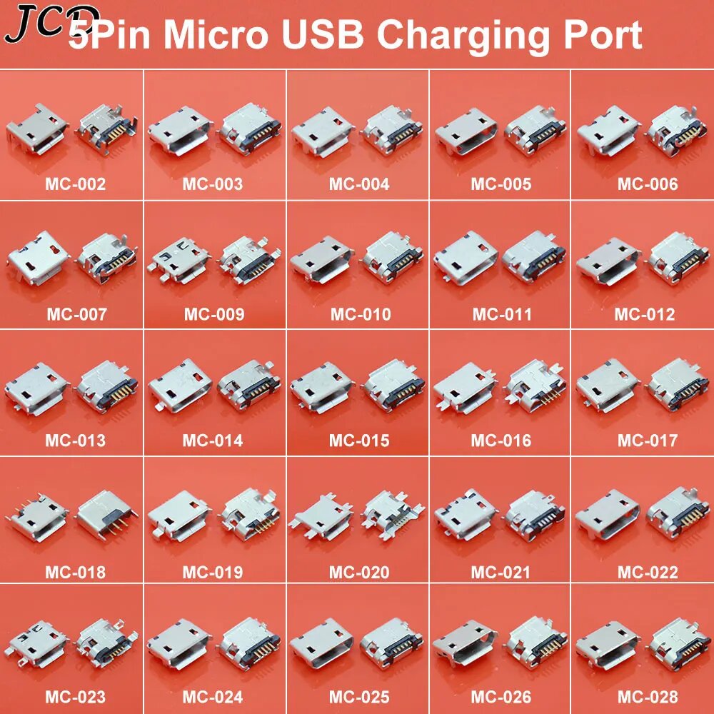 JCD разъемы Micro USB 5pin 25 шт. 25models each 1piece