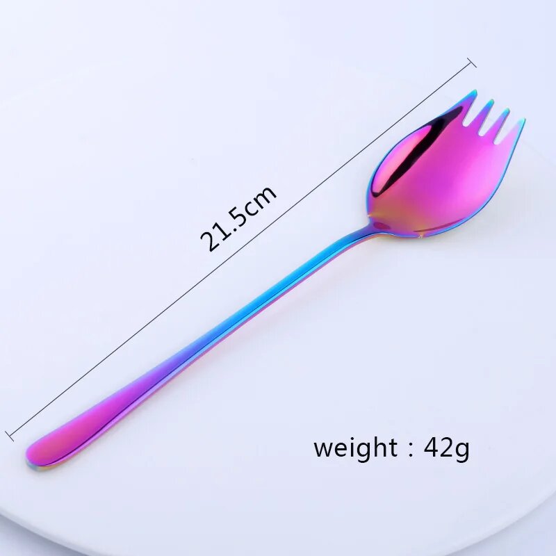 Вилка-ложка Bisda из нержавеющей стали Розовый, Rainbow no.0-1 pcs