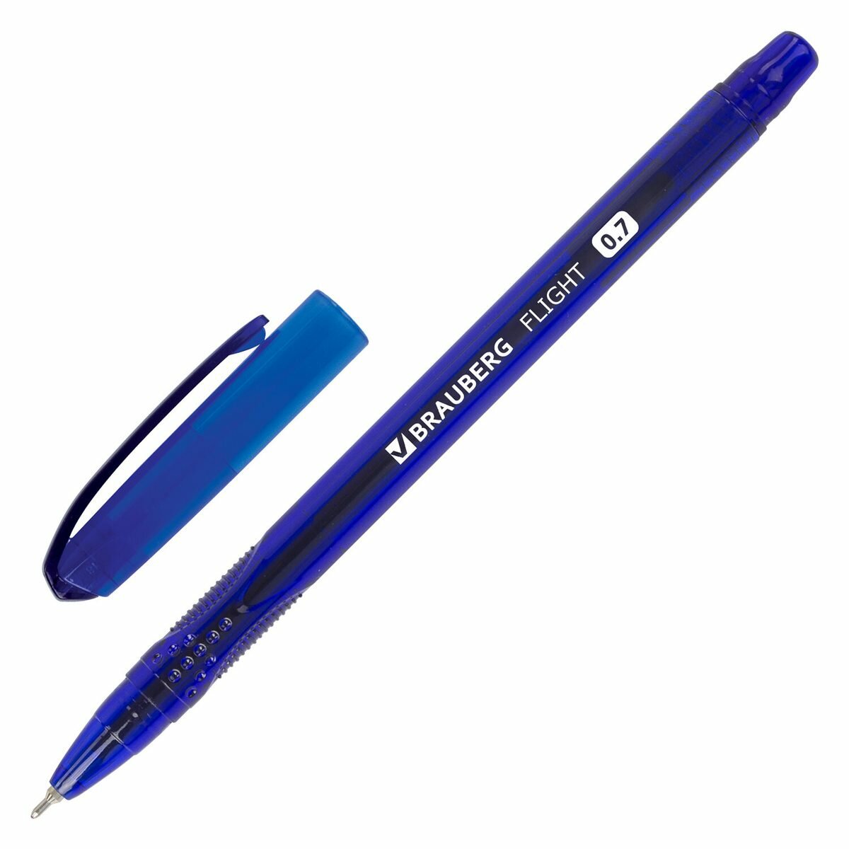 Ручка шариковая Brauberg SoarInk (0.35мм, синяя, корпус синий, масляная основа) (OBP369), 24шт.