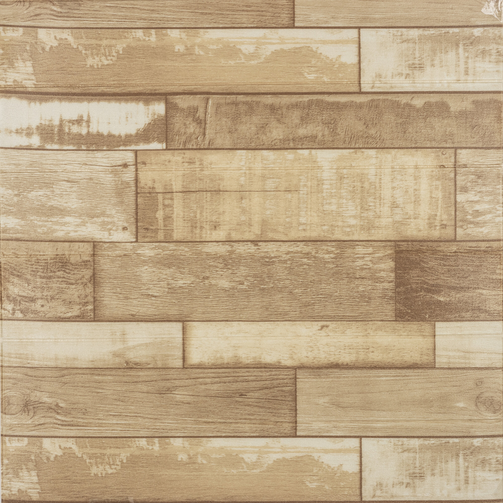 Самоклеющиеся панели для стен "Рыжий Кот", 70х70см, бежевая доска