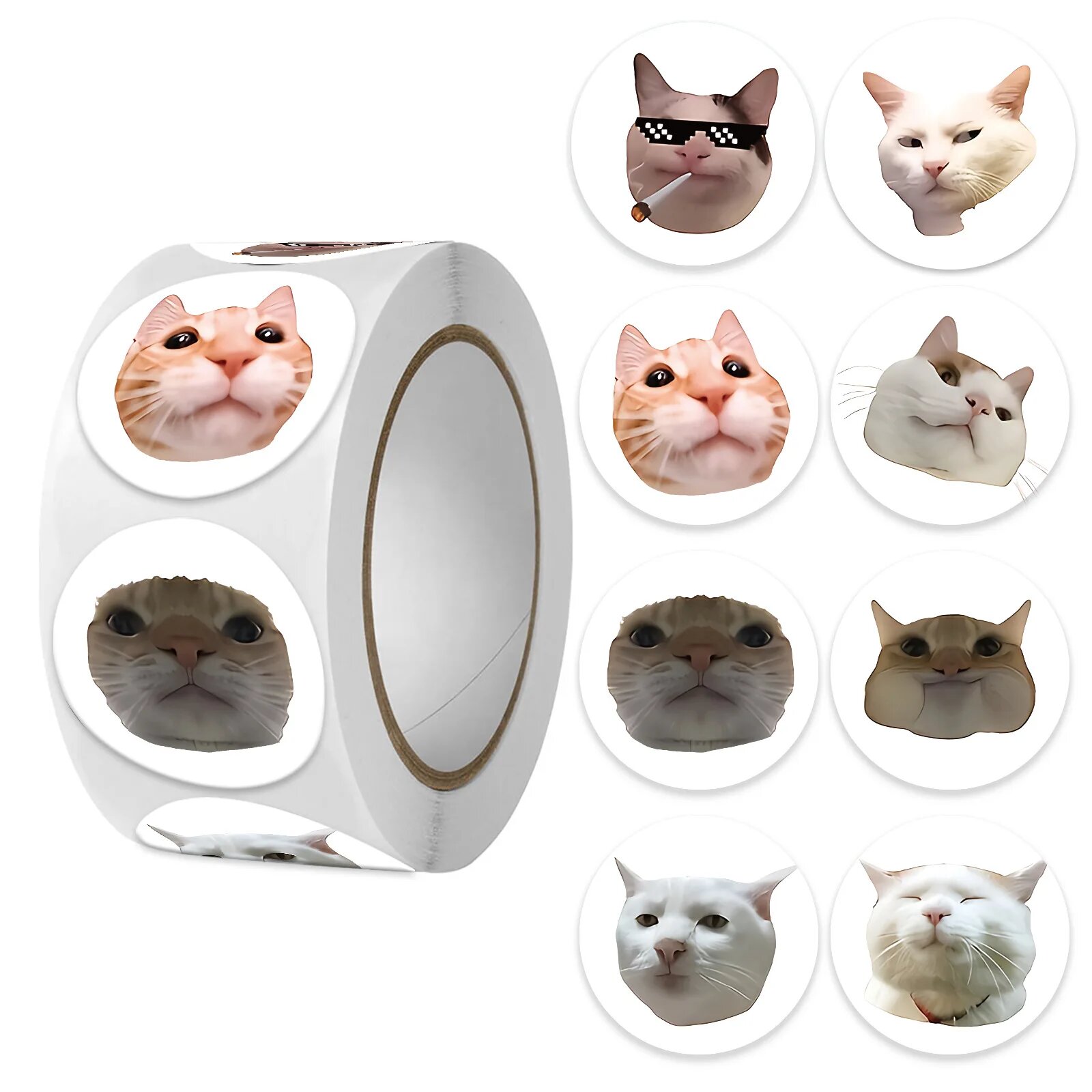 Наклейки с котами-мемами, 50pc-J242