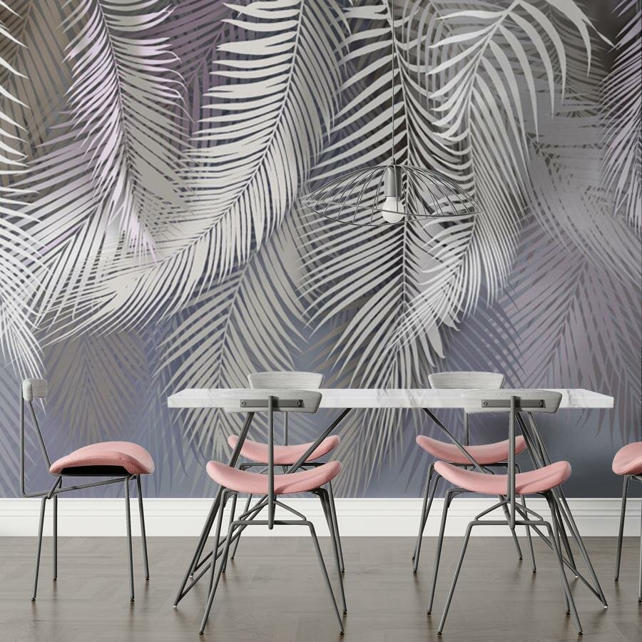 Фотообои Листья пальмы пушистые 13-245-L-Флок 270 x 400 см (ВхШ) Бесшовные, флизелиновые, влагостойкие обои MasterFresok