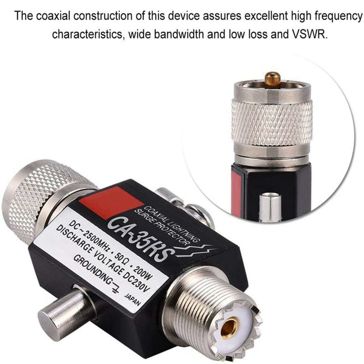Коаксиальный грозозащитный экран CA-35RS 0-3000 МГц, сетевой фильтр, разъем UHF «папа-мама», грозозащитный экран