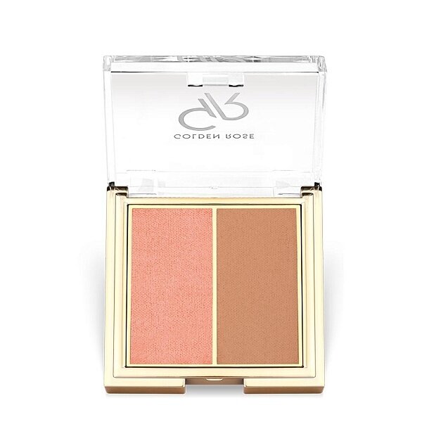 Румяна для лица палетка Golden Rose Iconic Blush Duo цвет 01 - 2 идеальных оттенка для финиша, легко наслаиваются