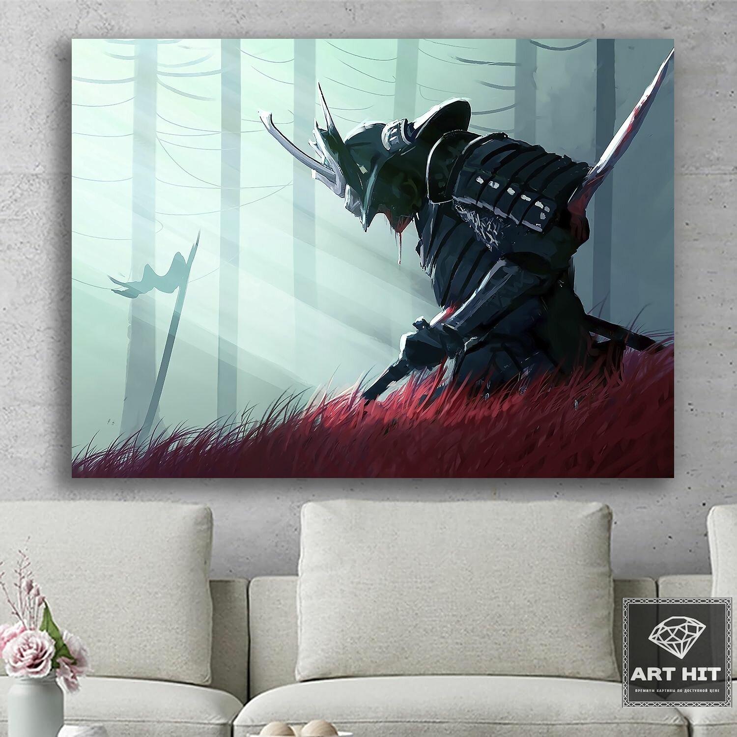 Картина самурай, картина в японском стиле, 30х40 см.