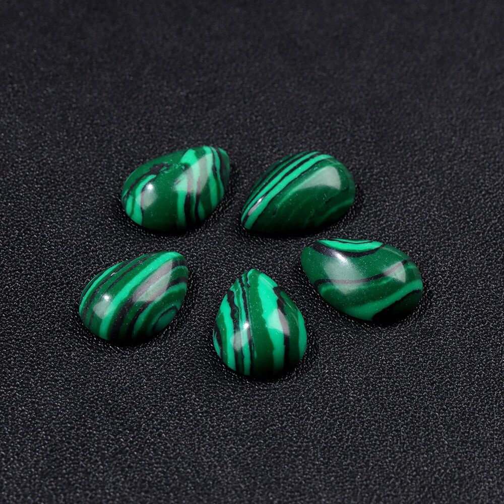 5 шт. натуральные кабошоны для рукоделия Изумрудный, 18x25mm, NO.8 AB Malachite