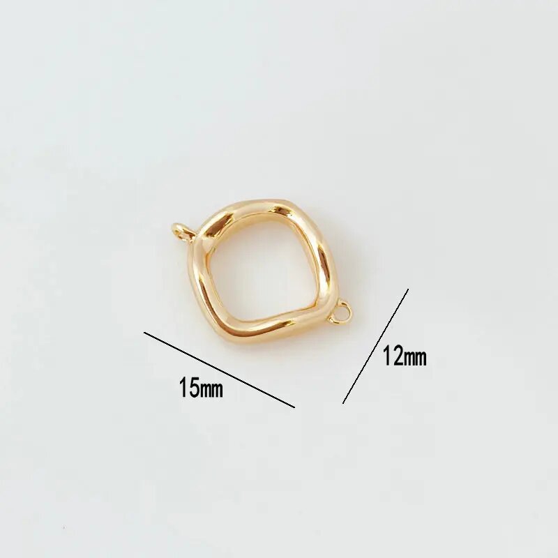 Шарм из латуни 14K Gold, 15x12 мм, Style 3, 4шт