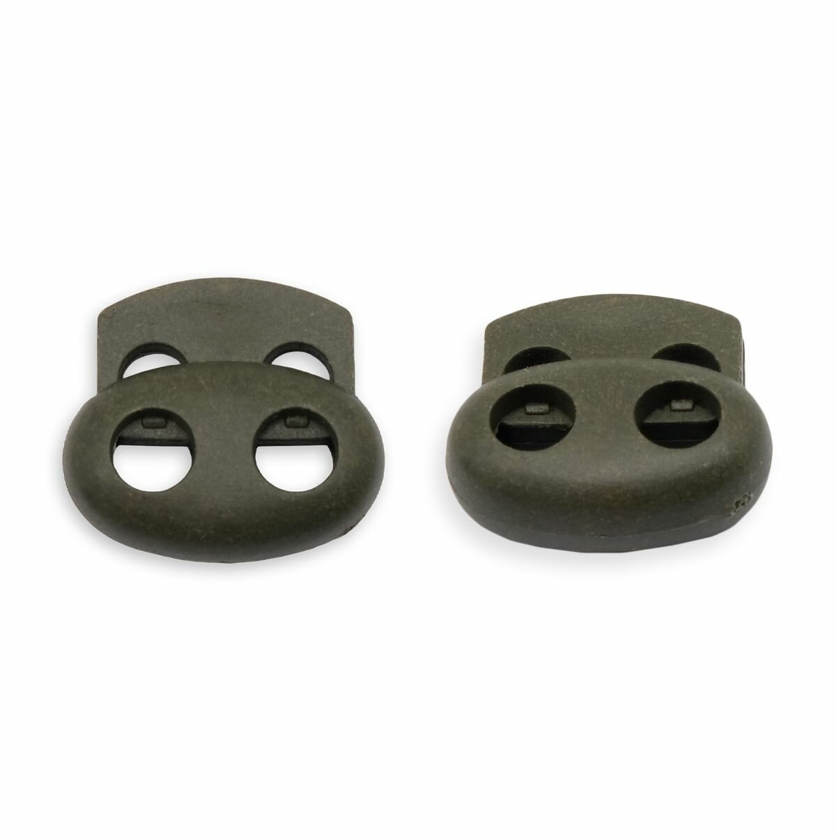 103-М Фиксатор (стопор) 'Овал' малый двухдырочный d 4мм, 14*17мм, ПП (471 хаки)