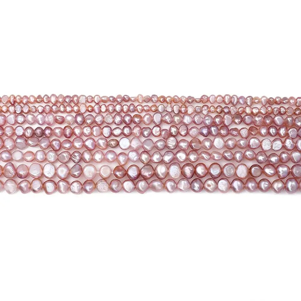 Розовые жемчужные бусины 7-8 мм, 50 шт.