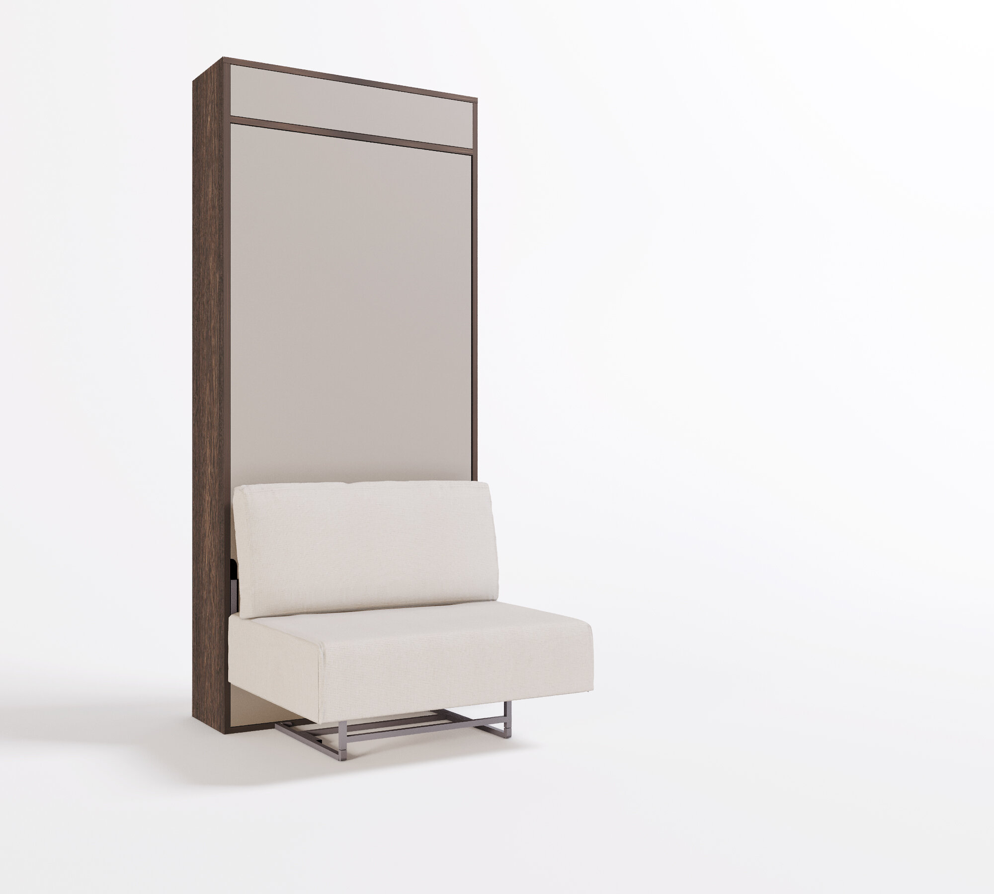 Шкаф кровать-трансформер с диваном Летто Пуф 900 с антресолью Лайт Космо