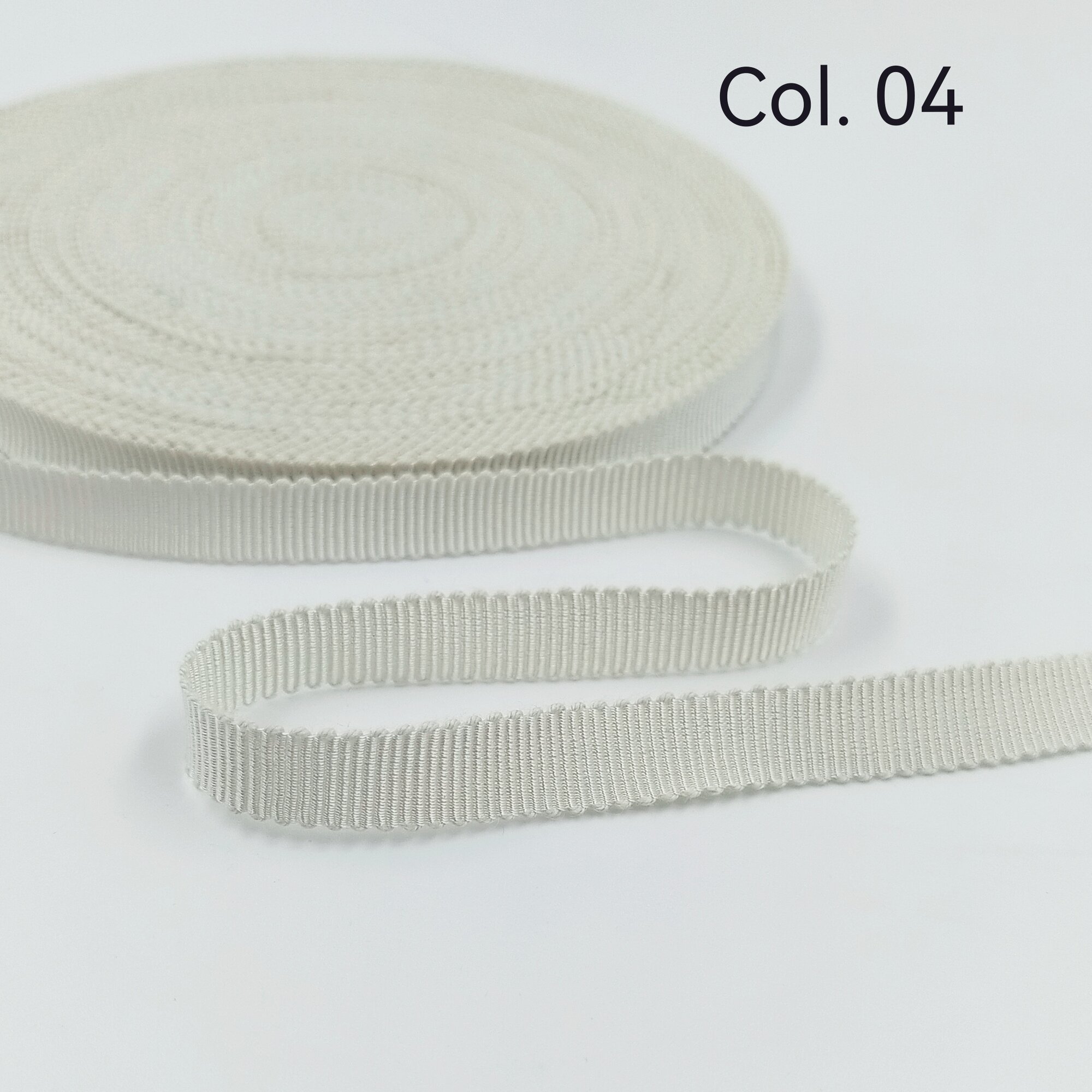 Репсовая лента кремового оттенка 1 метр, ширина 1 см