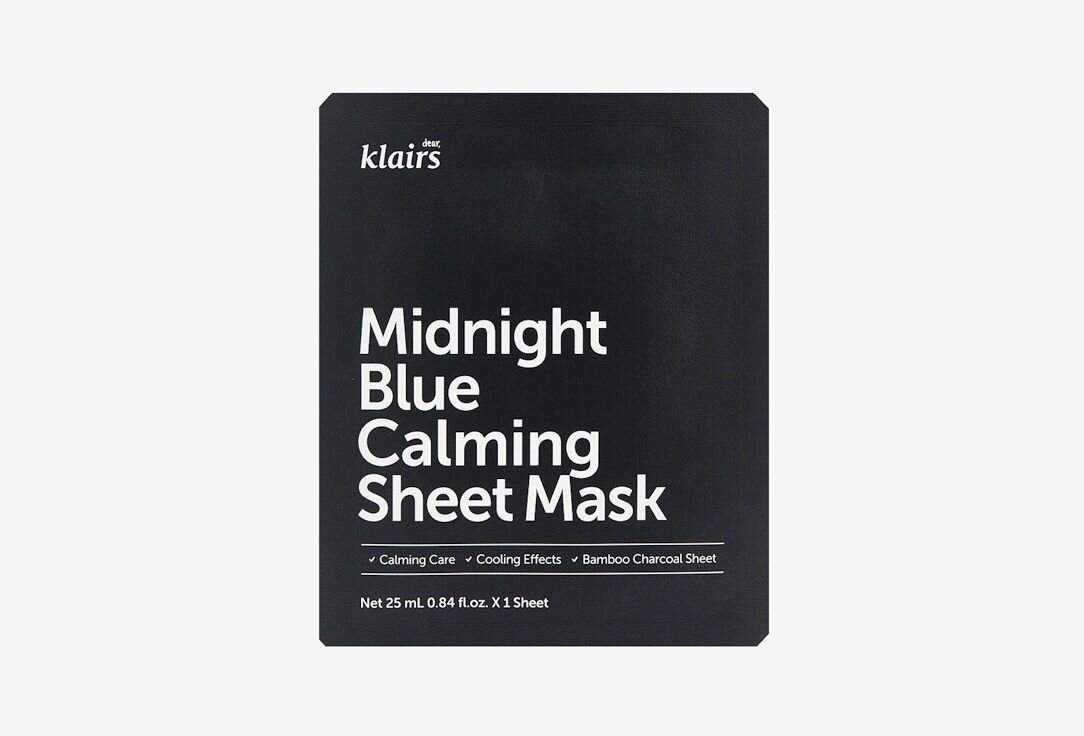 Тканевая маска для лица DEAR, KLAIRS Midnight Blue Calming Sheet Mask