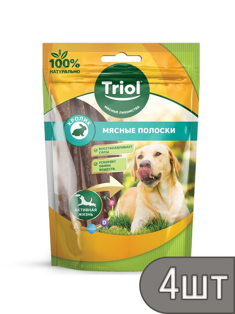 Triol Набор 4 шт Мясные полоски из кролика для собак 70г 0.28 кг