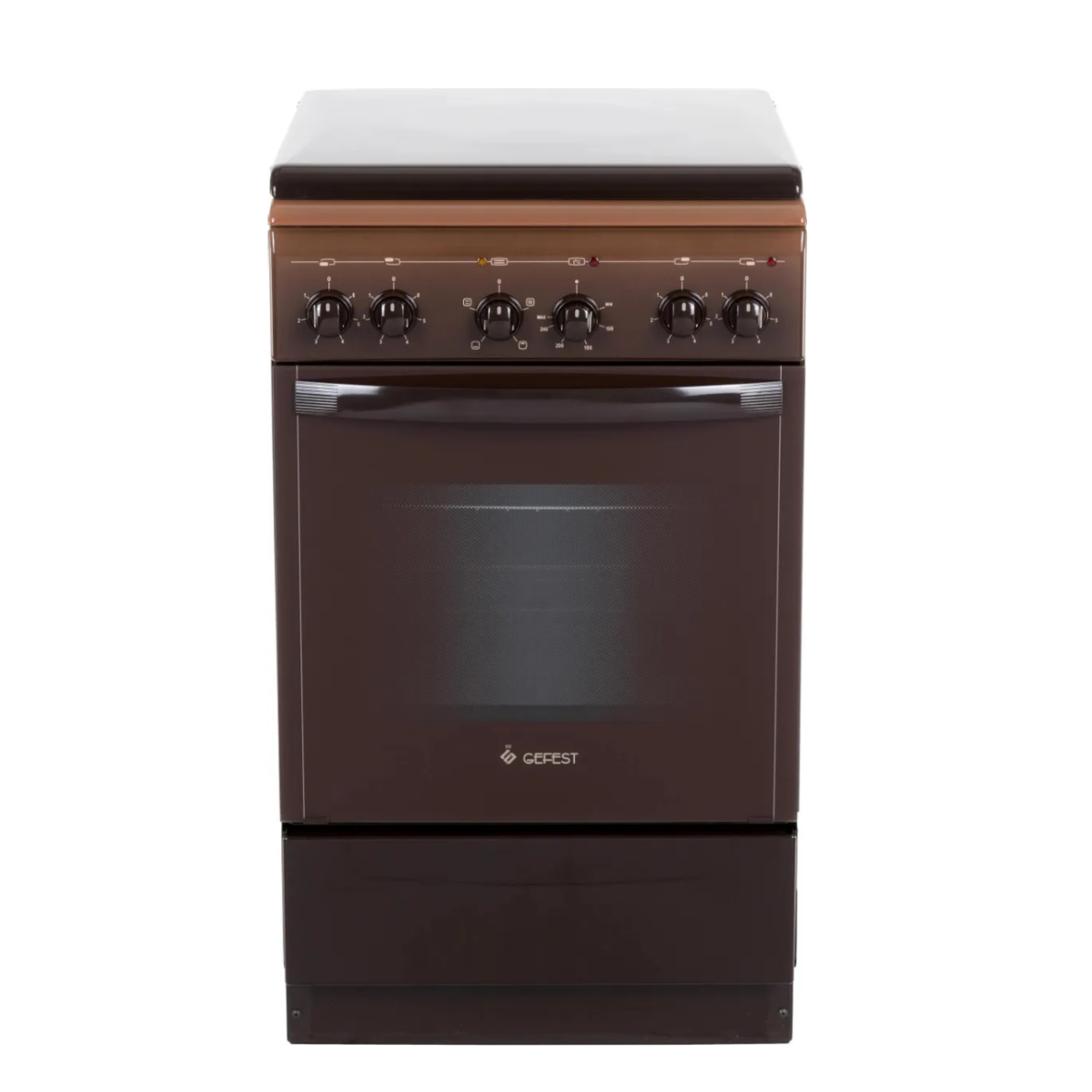 Электрическая плита GEFEST ЭП Н Д 5140-01 0001, эмалированная сталь, 4 конфорки, 55 л, коричневый