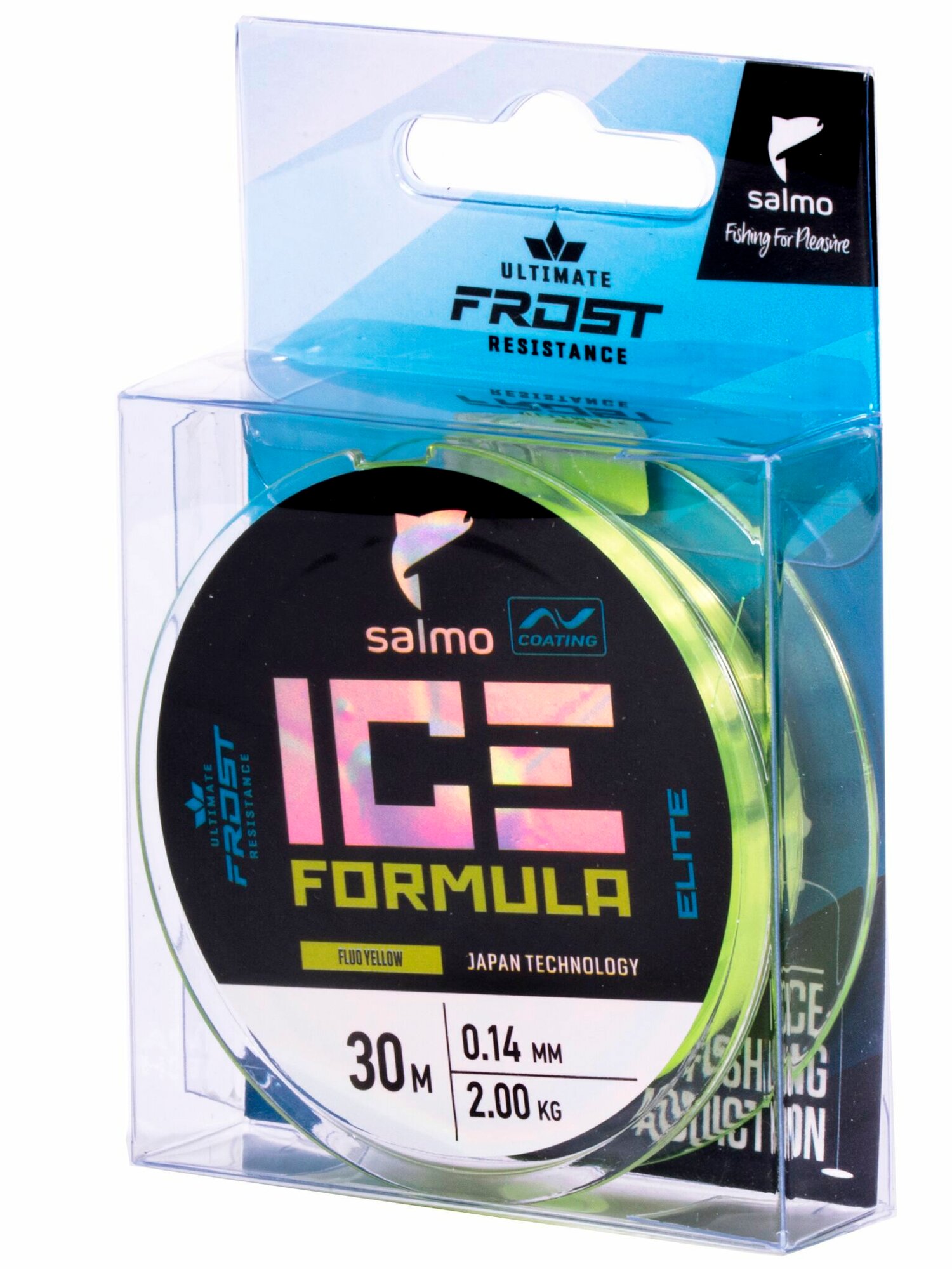 Леска монофильная зимняя Salmo Elite ICE FORMULA Fluo Yellow 30 м, 0.14 мм