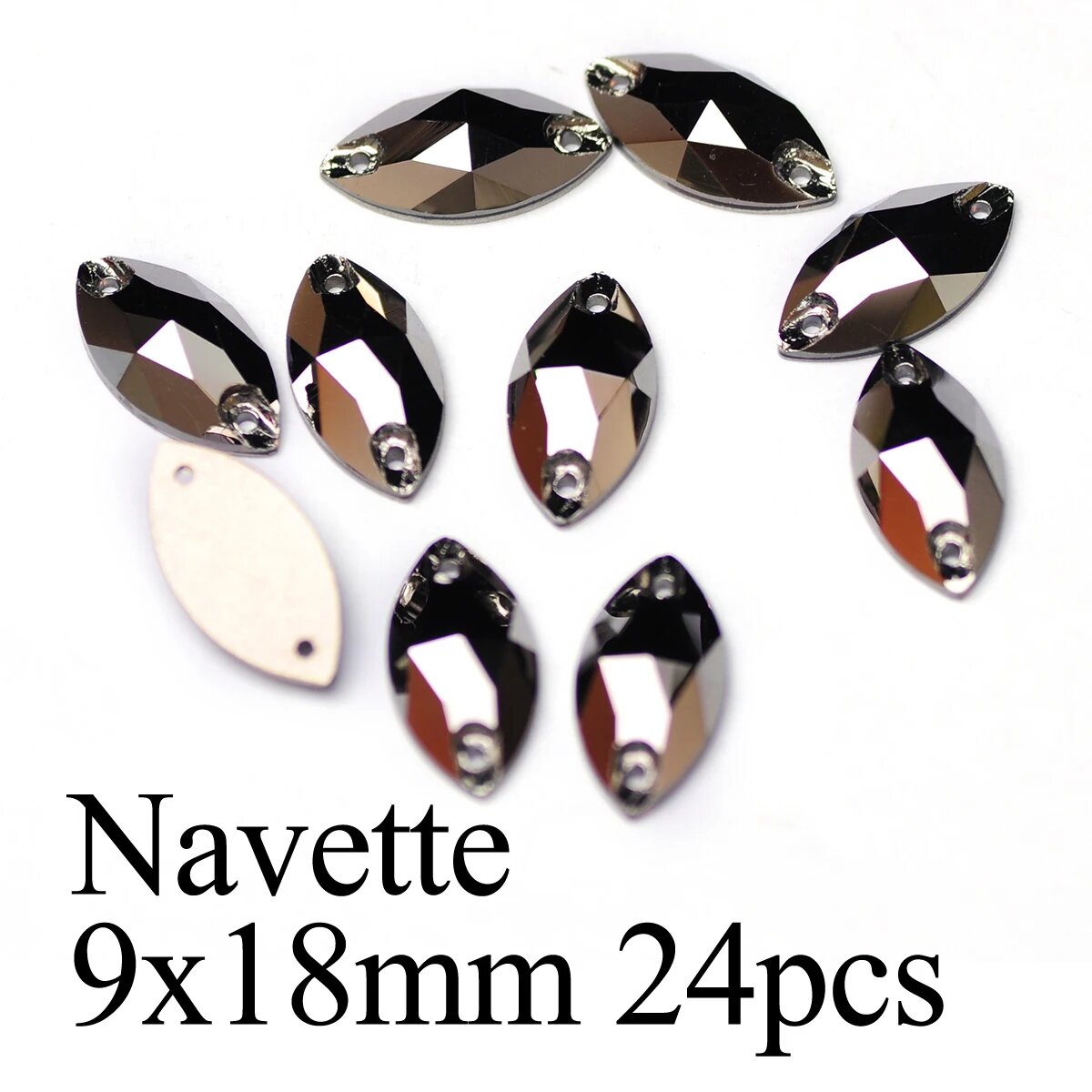 Кристаллы Navette 9x18mm, 24шт