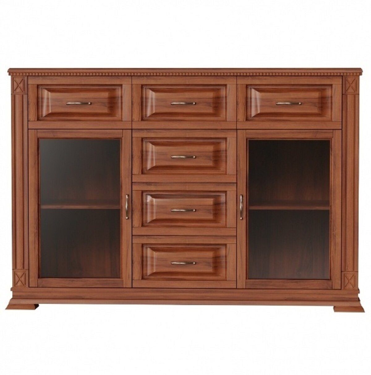 Комод-витрина из массива сосны Верди PREMIUM 203, 150x45x100 дуб 2