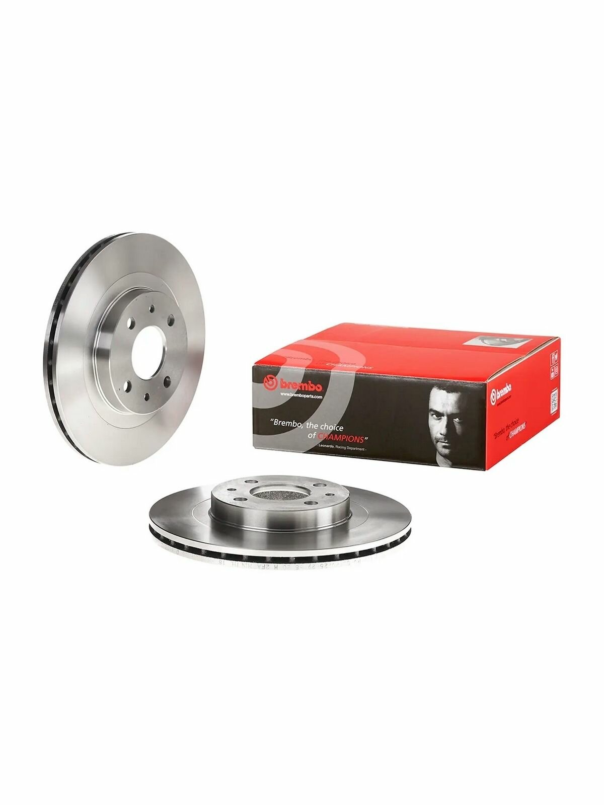 Диск тормозной передний вентилируемый BREMBO 09890314 для Lada Kalina, Priora