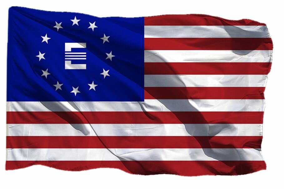 Флаг Анклава из Fallout Фоллаут на довоенном знамени США, 70х105 см на сетке для флагштока