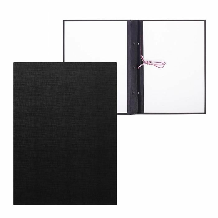 Папка для дипломных работ Calligrata Без надписи, бумвинил, гребешки, сутаж, без бумаги, черная, до 300 листов (10ВР001с(30))