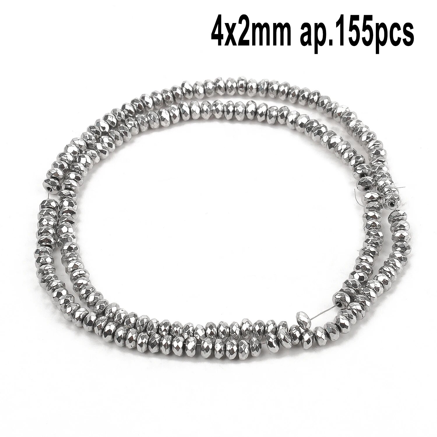 Бусины гематитовые 4x2mm, 155шт, style 19