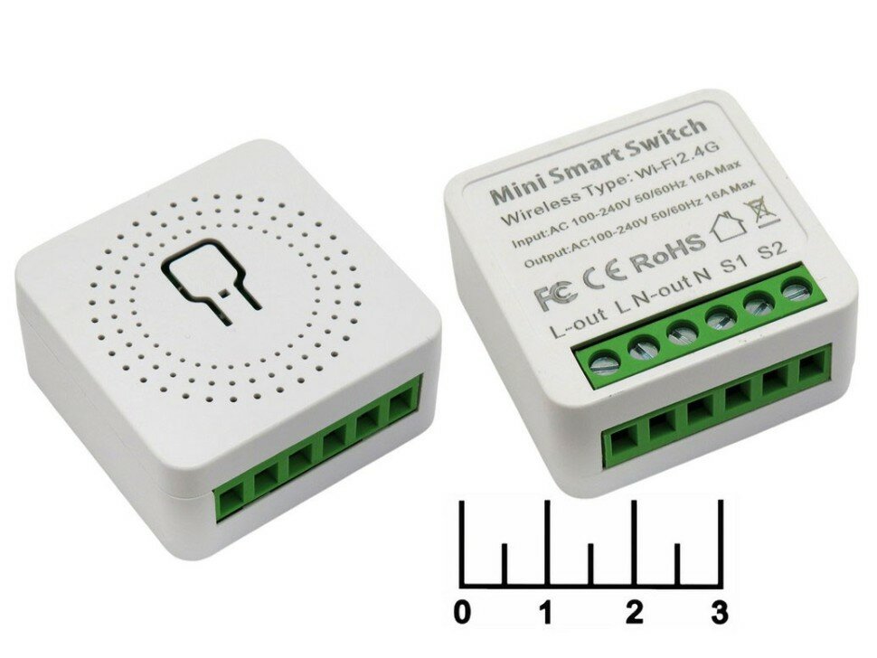 Выключатель Wi-Fi 220VAC 16A Mini Smart Switch без монитора мощности