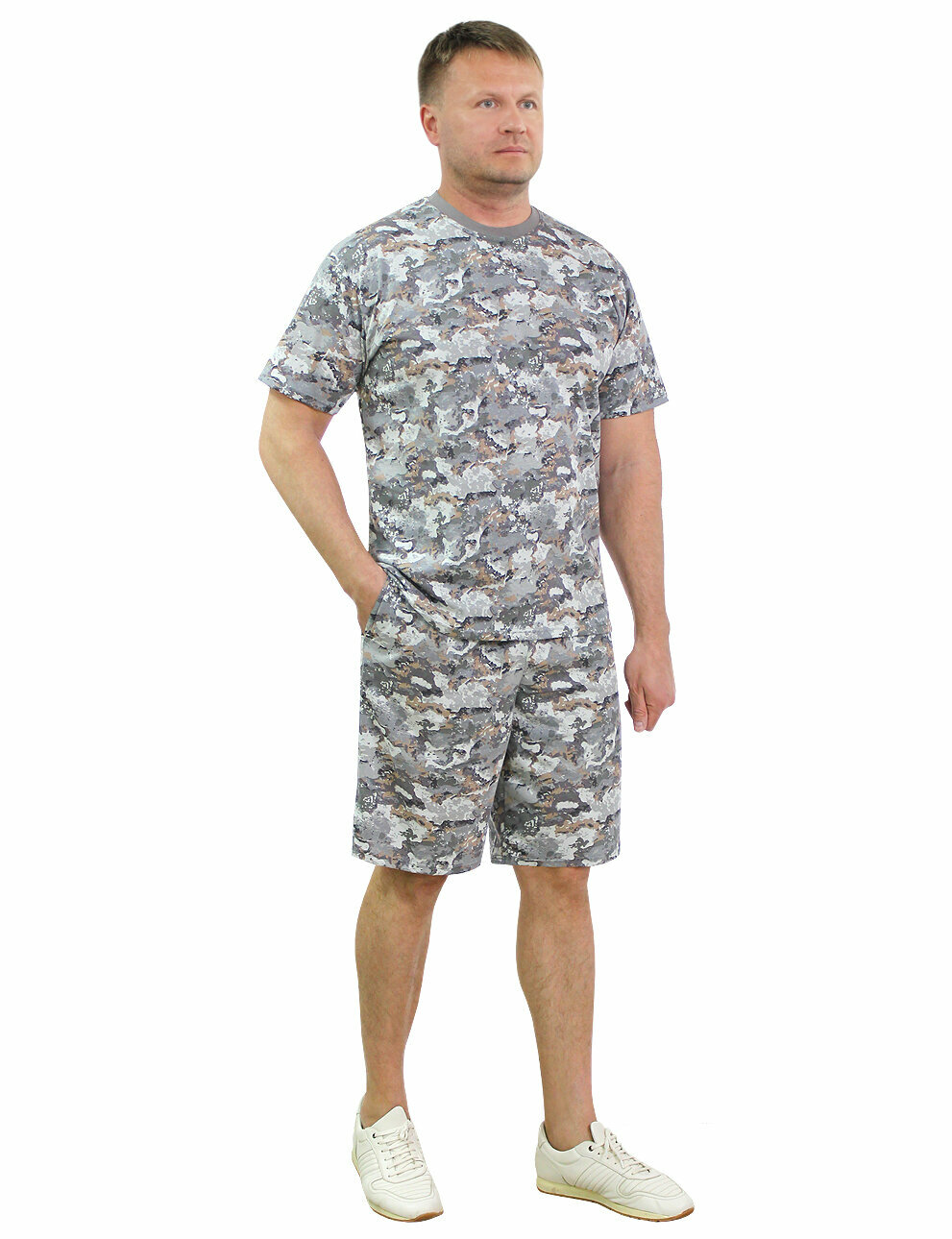 Комплект одежды трикотажный с шортами летний камуфляж