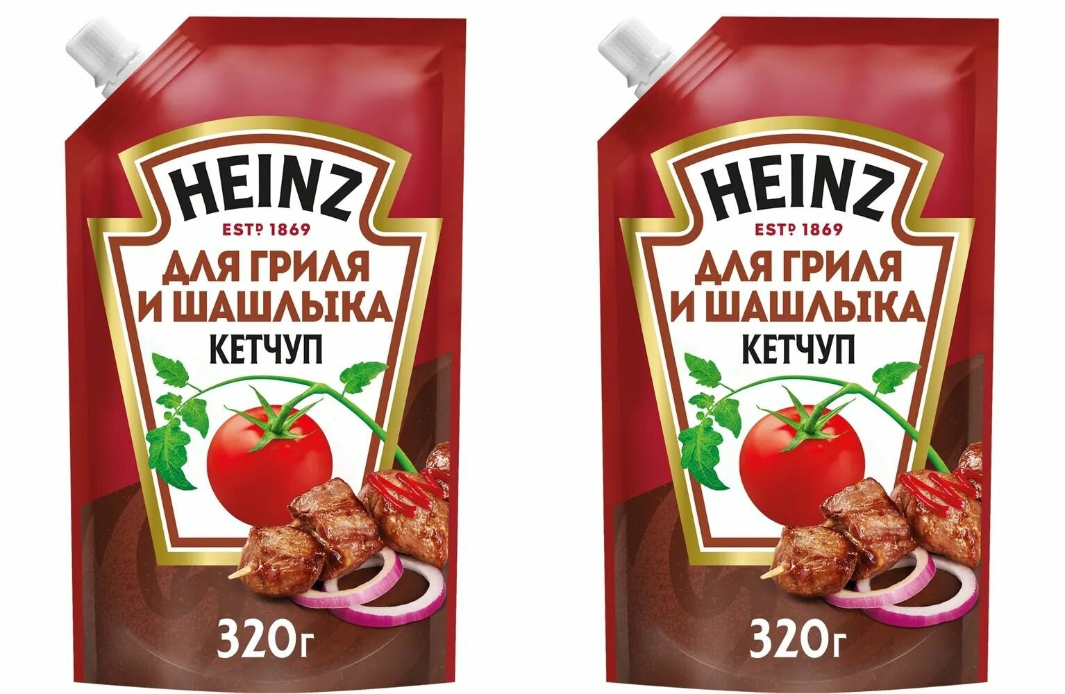 Кетчуп Heinz для гриля и шашлыка, томатный, 320 г х 2 шт