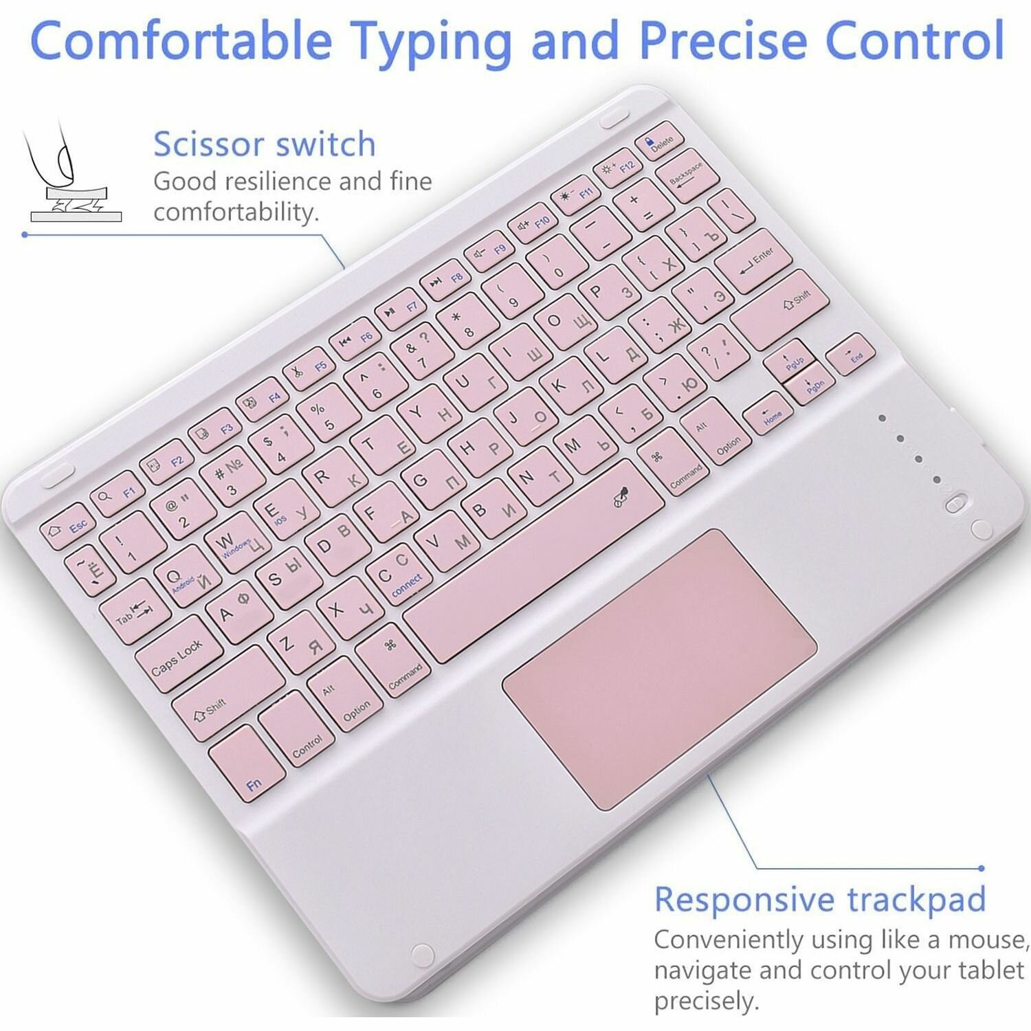 Чехол-клавиатура для iPad 10 10,9 дюйма (A2696/A2757/A2777) со съемной клавиатурой с беспроводной мышью