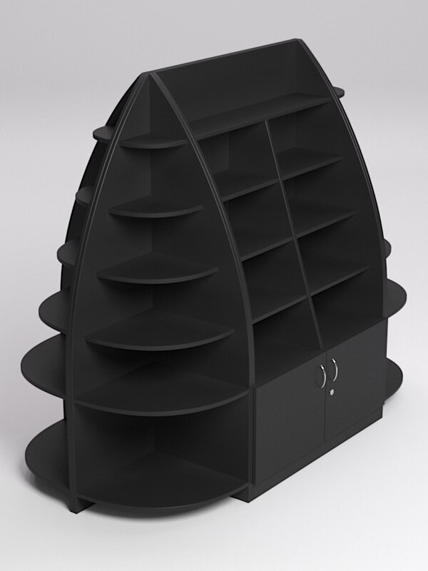 Комплект стеллажей "Лотос" №1 (островной), Черный. Производитель товара - компания Westcom.