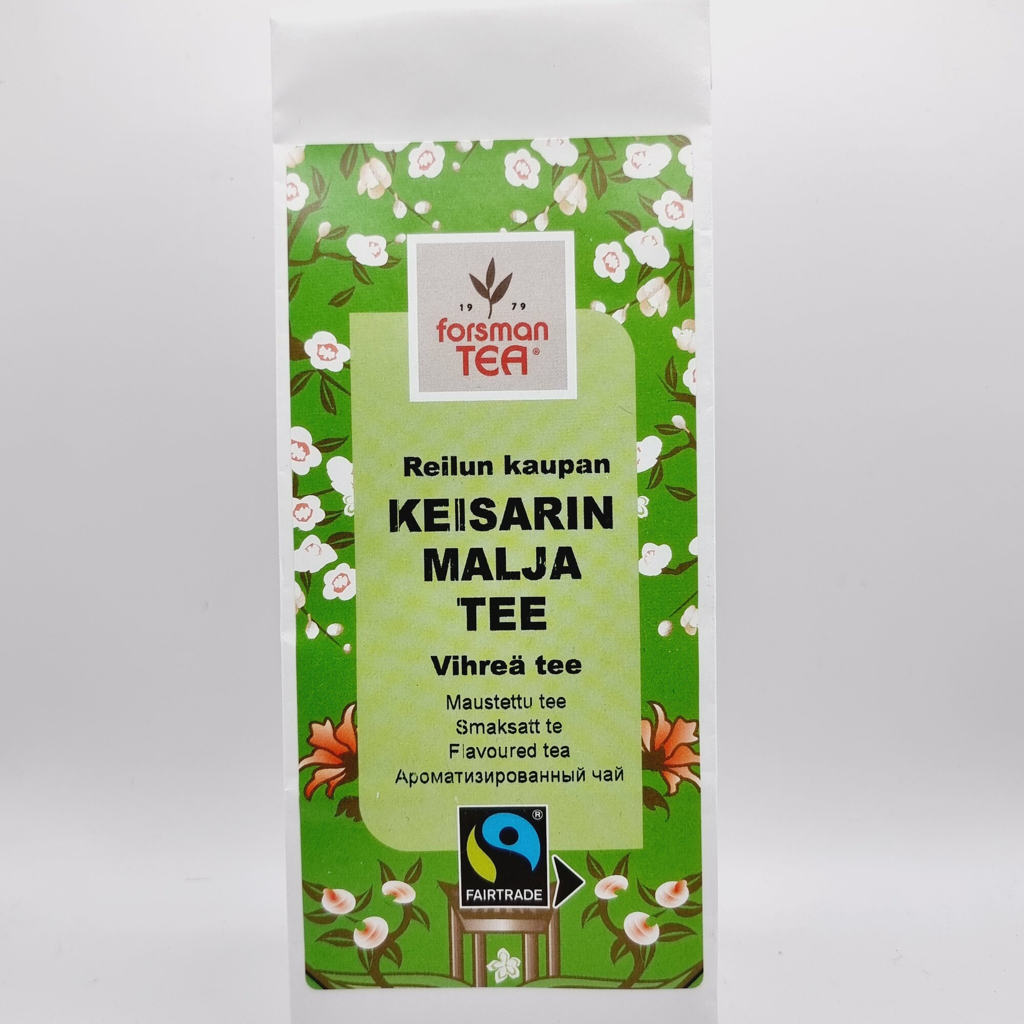 Чай Forsman зеленый Keisarin Malja, рассыпной, с кусочками фруктов, 60 г (из Финляндии)