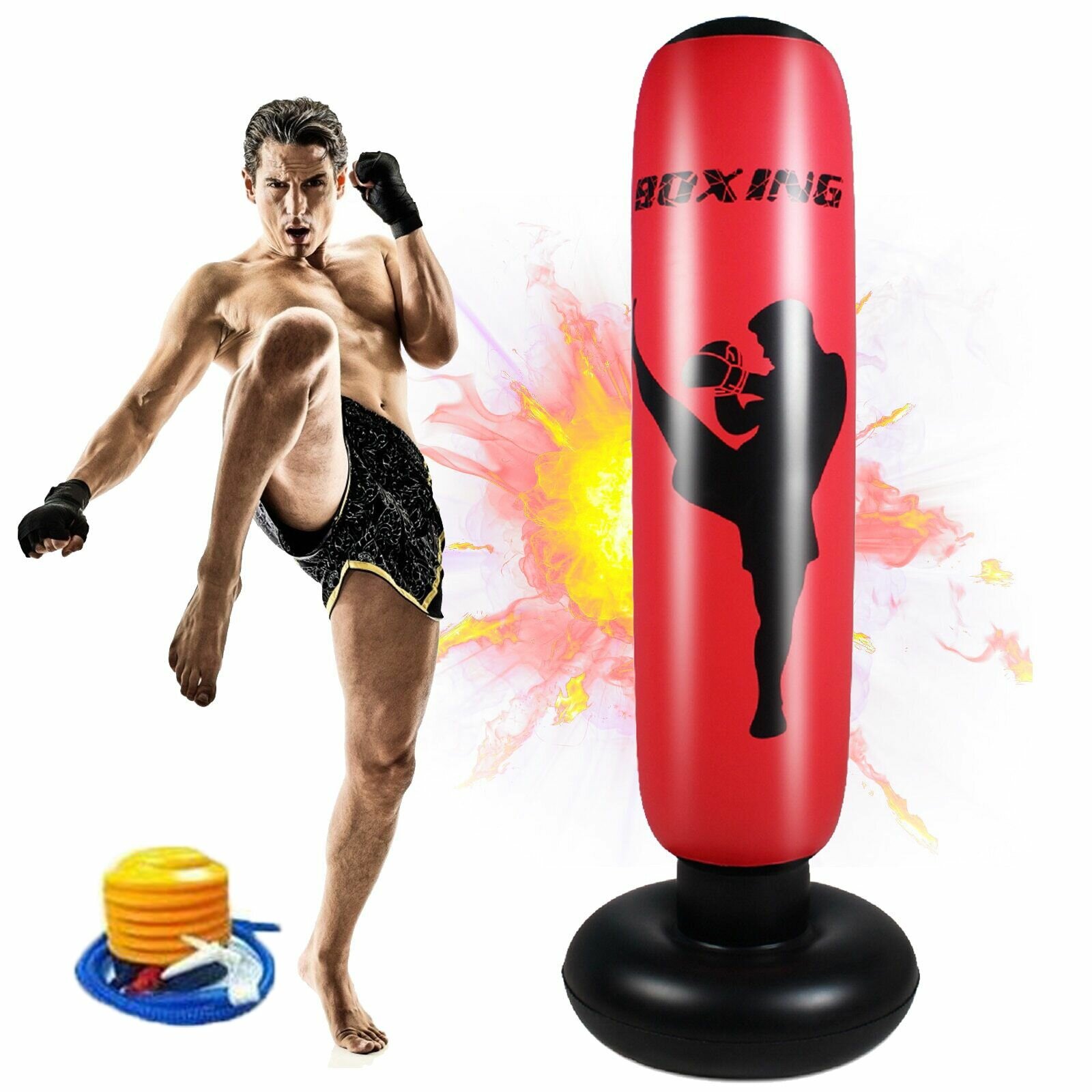 Боксерская груша на стойке груша напольная для бокса 170cm красный