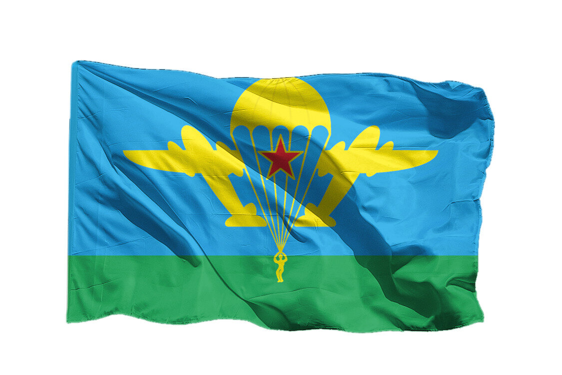 Флаг ВДВ СССР на флажной сетке, 70х105 см - для флагштока