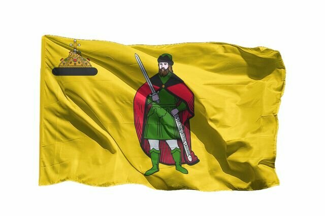 Флаг Рязани на сетке 100х150 см для уличного флагштока