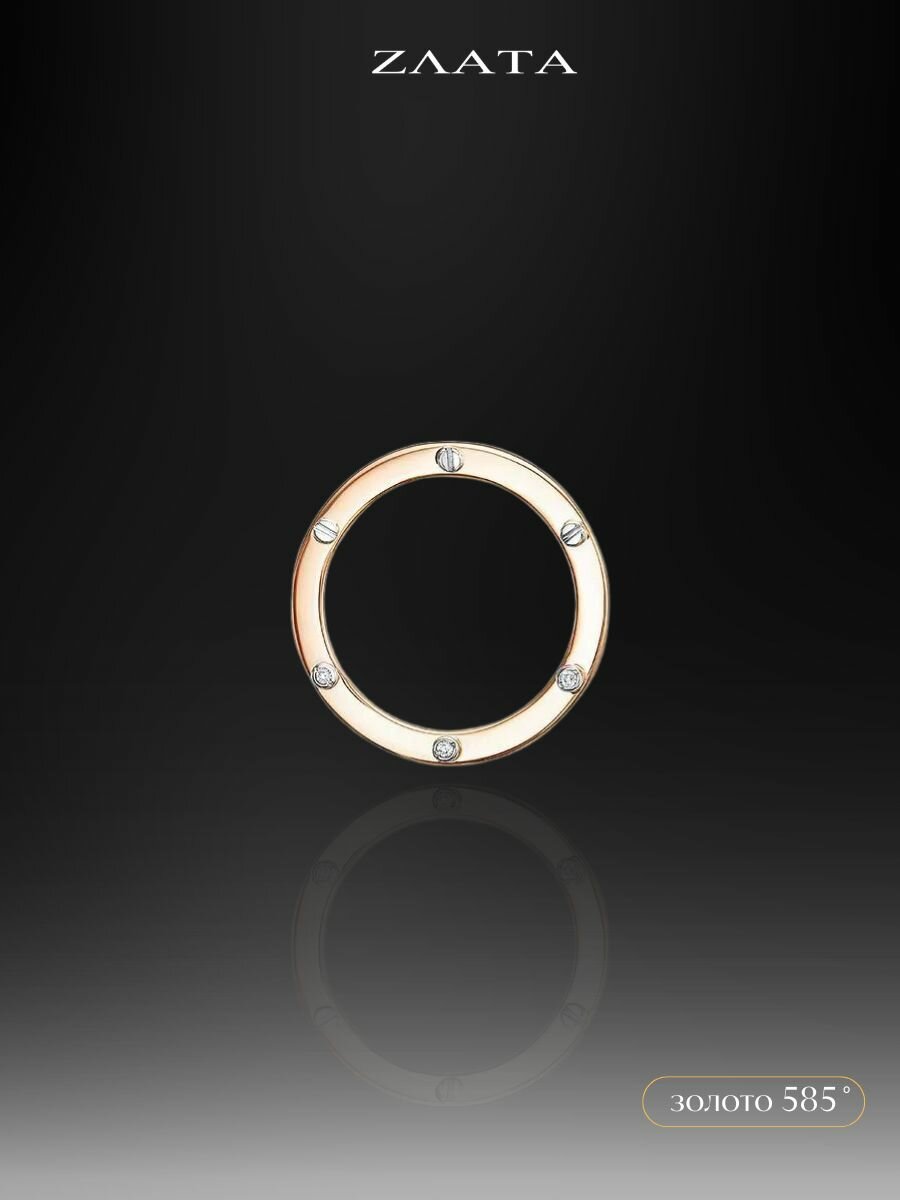 Подвеска, красное золото, 585 проба, фианит